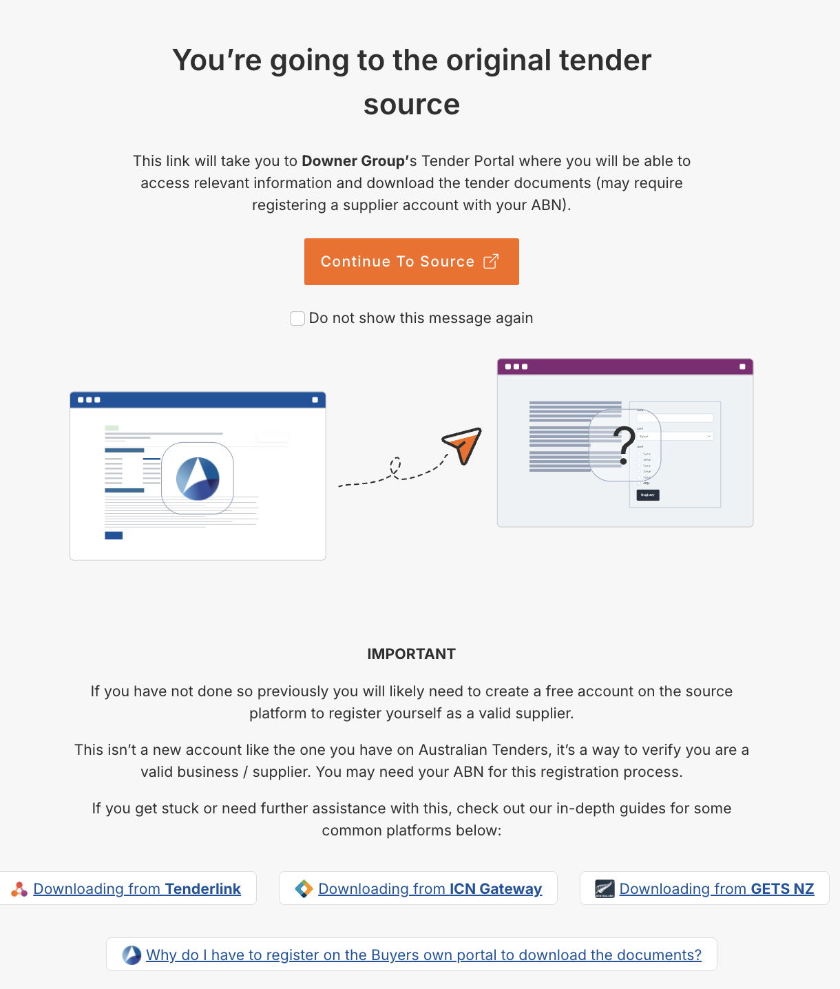 Downloading tender documents from a Buyer branded portal hosted by Tenderlink.